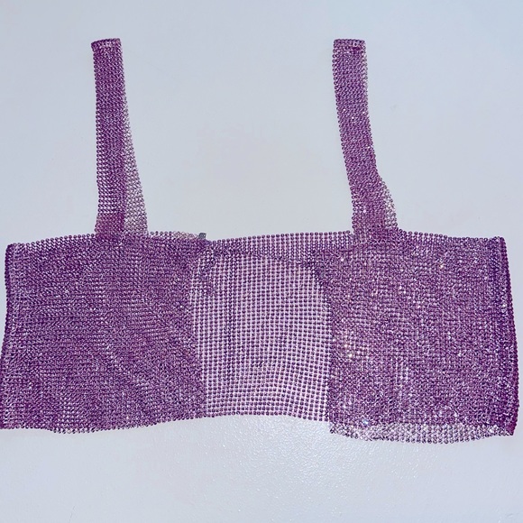 ANKOMINA | Tops | Sexy Sparkly Rhinestone Rave Crop Top | Poshmark